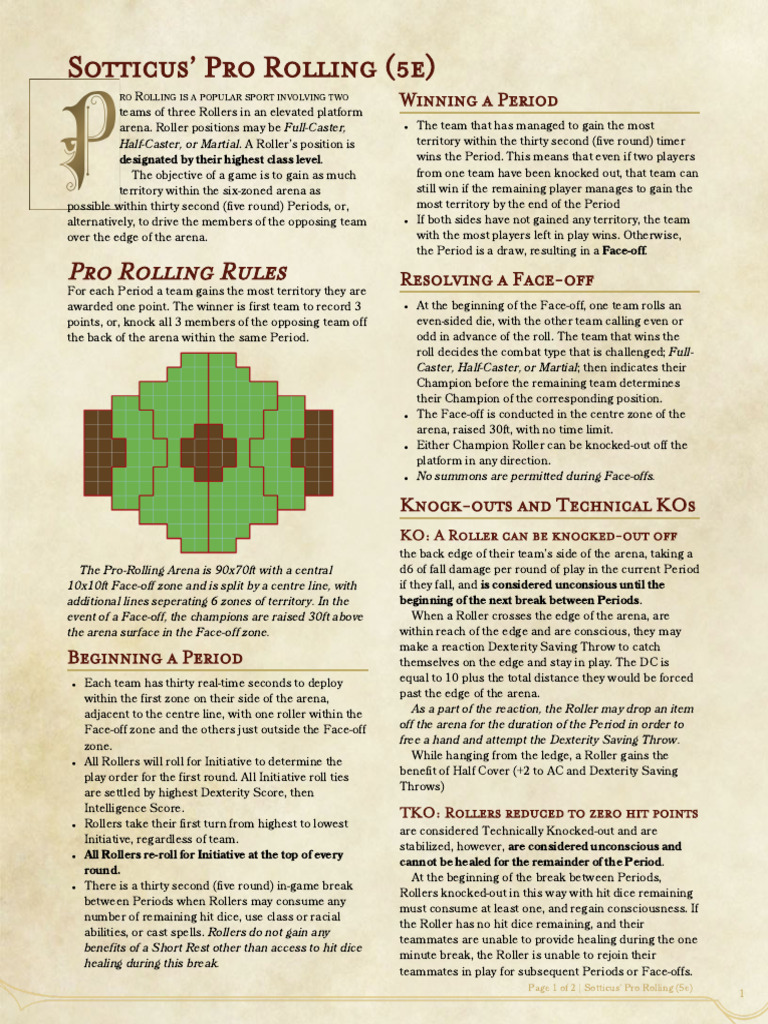 Sotticus' Pro-Rolling (5e) - The Homebrewery | PDF