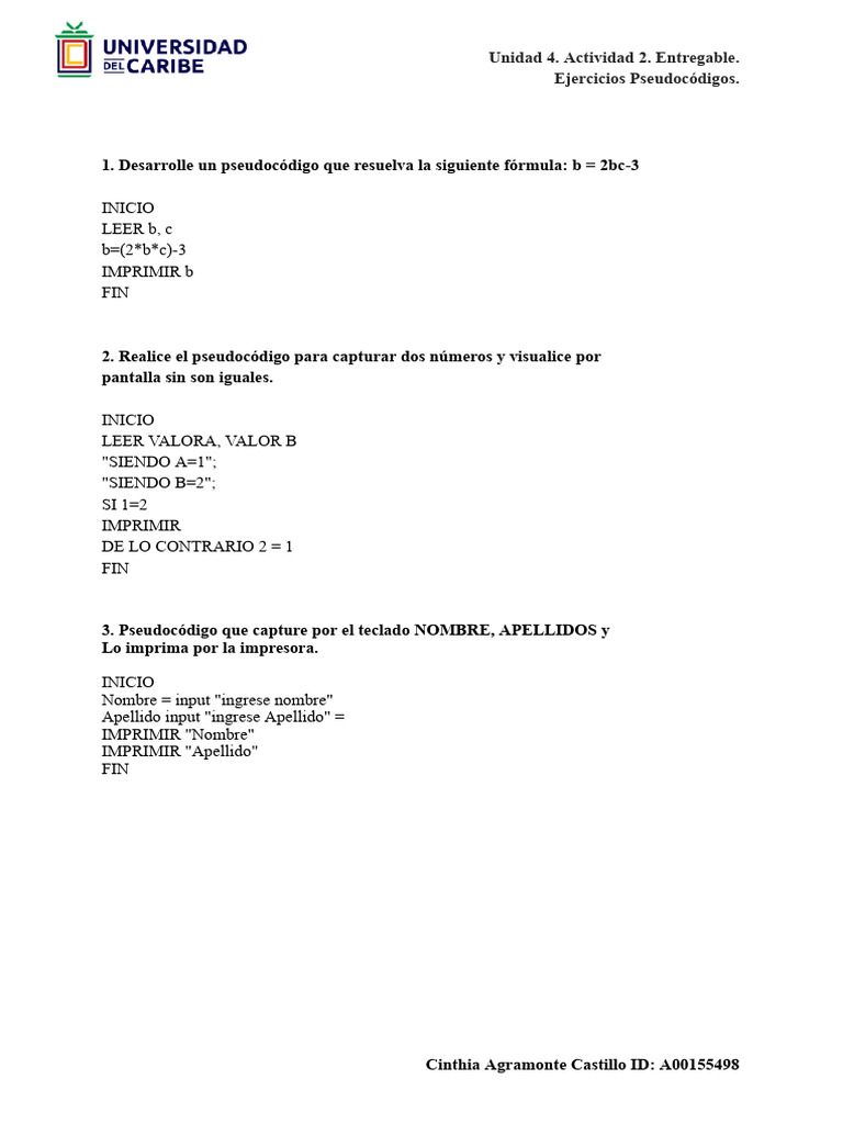 Agramonte Castillo Cinthia - Unidad 4. Actividad 2. Entregable ... Agramonte Castillo Cinthia - Unidad 4. Actividad 2. Entregable ...