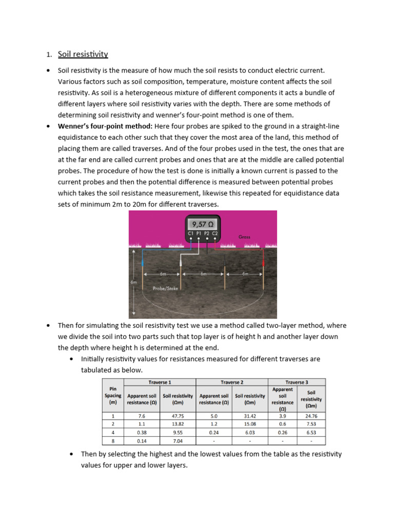 Soil Resistivity Measurement Techniques | PDF