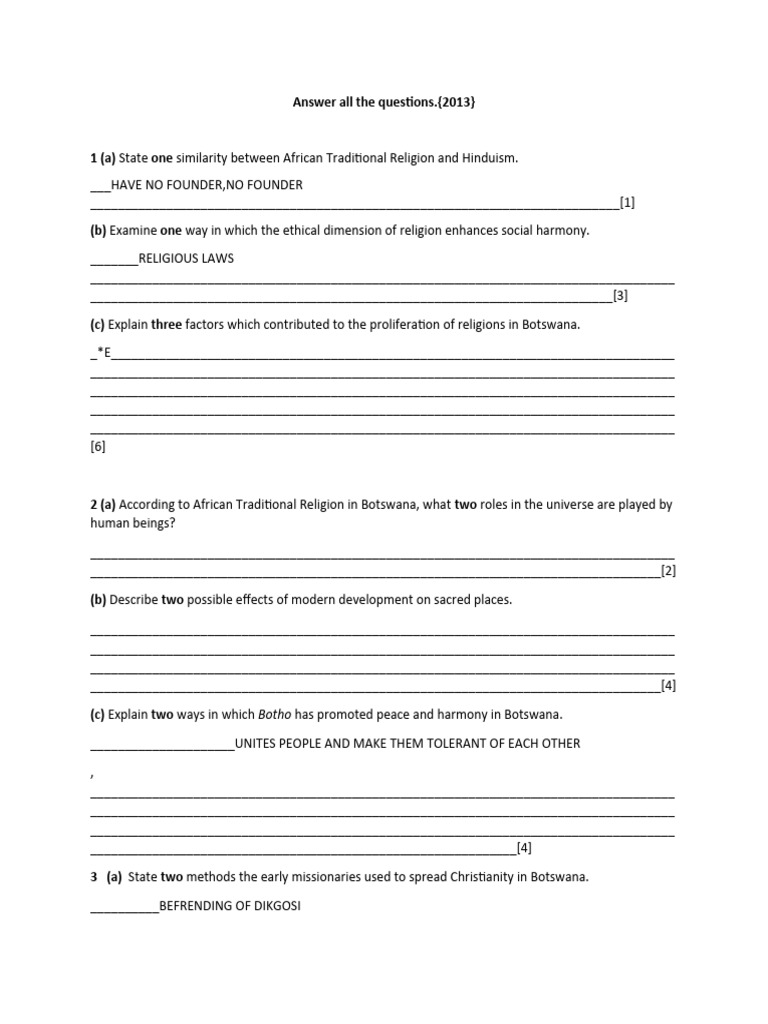 RE Paper 1 | PDF | Faith | Missionary