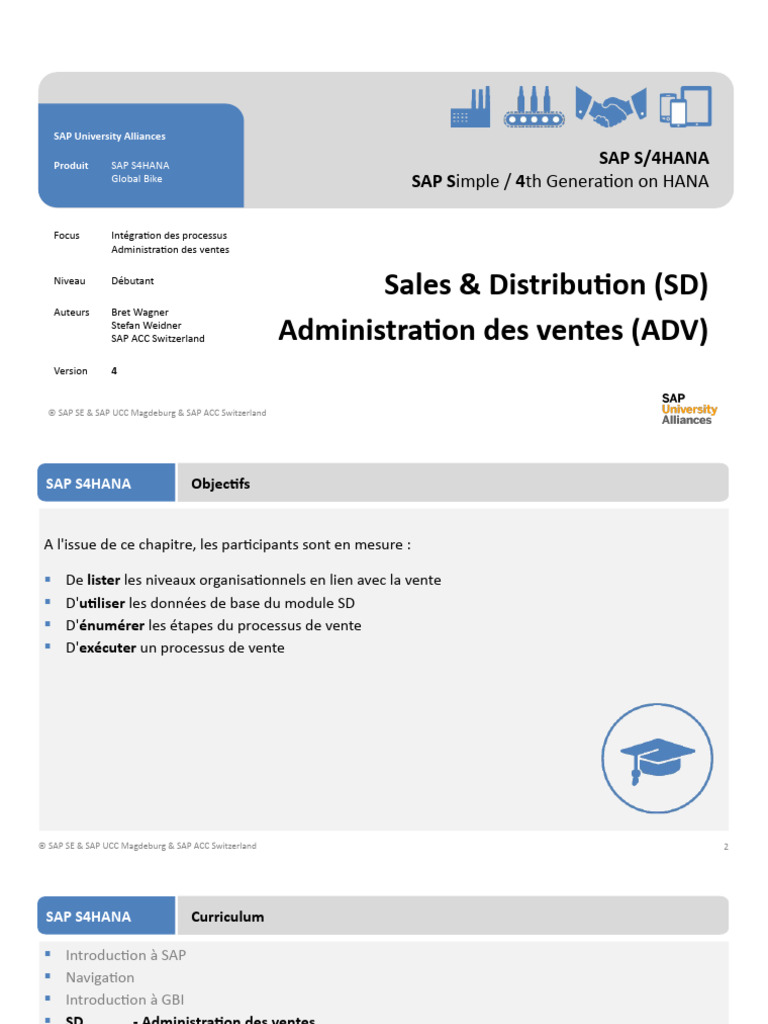 0400 Intro S4HANA Using GBI FR SD Presentation v4 | PDF | Gestion de la relation client | Facture