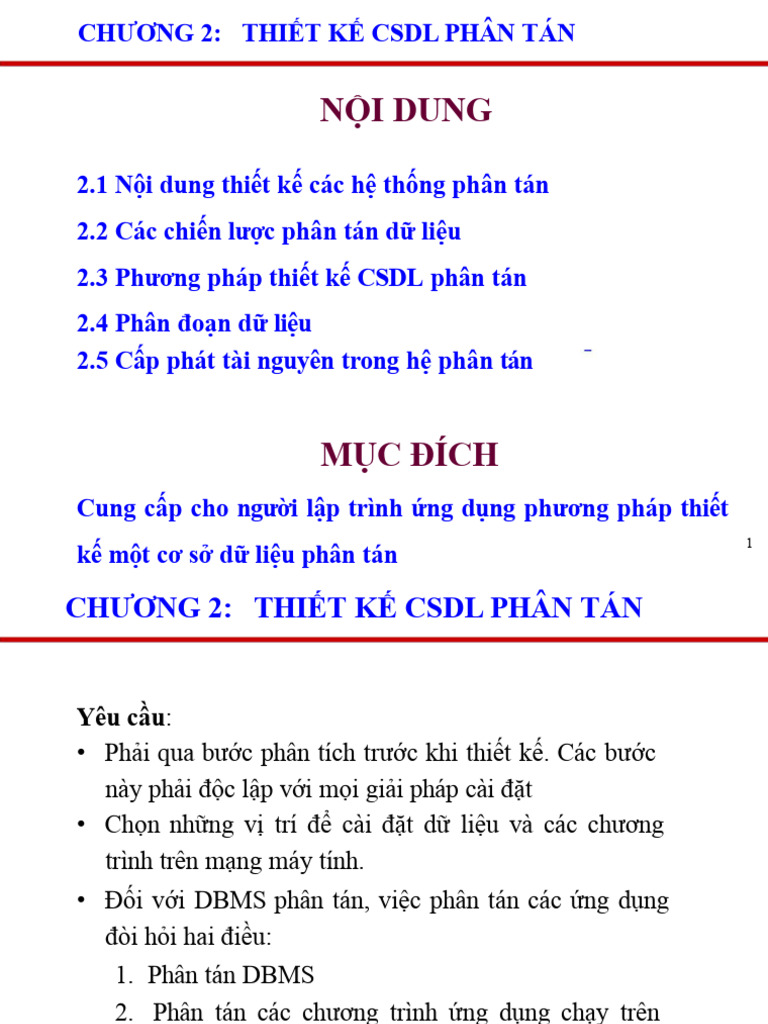 CSDLPT Slide Chuong2 | PDF