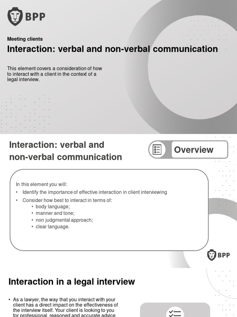 04 Interaction - Verbal and Non Verbal Communication | PDF | Body Language | Nonverbal Communication