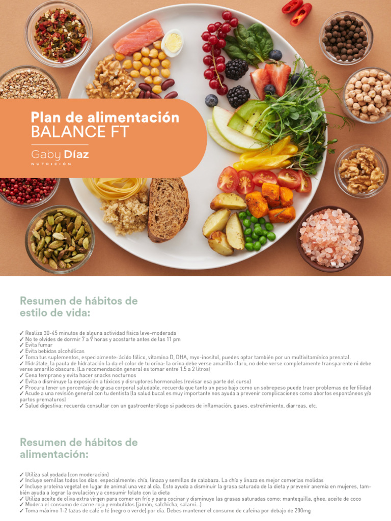 Plan de Alimentacion Balance Ft | Descargar gratis PDF | Alimentos ...