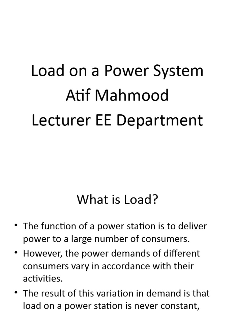 Lec 2 Load Connected | PDF | Power Station | Electrical Grid