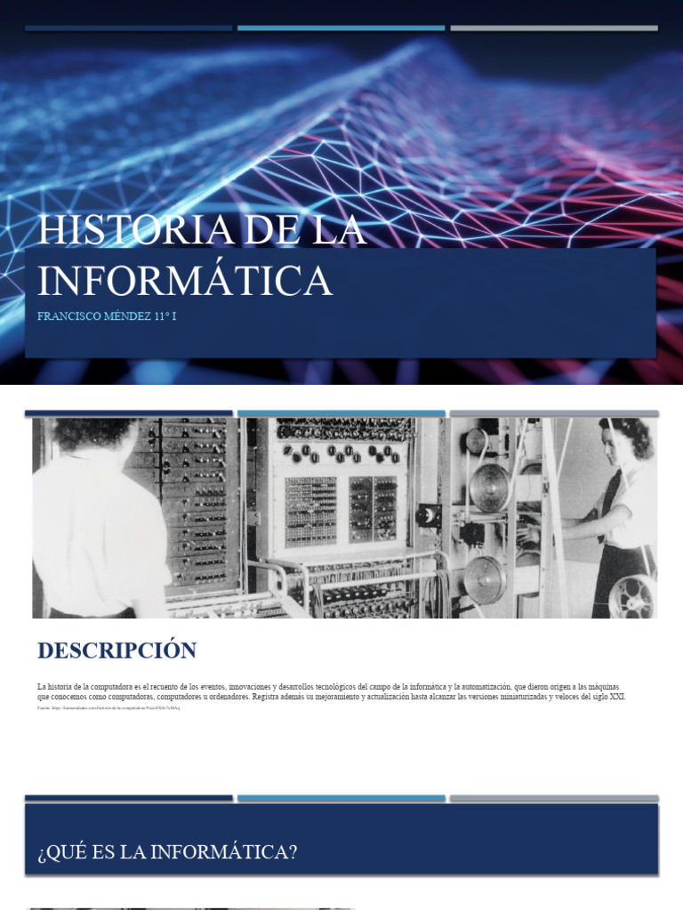 Historia de La Informática F. Mendez | PDF | Informática | Circuito ...