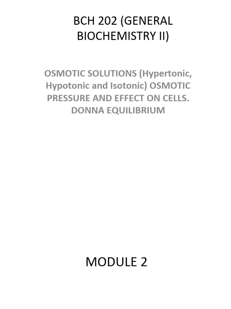 Bch 202 Module 2 Pdf Chemical Equilibrium Analytical Chemistry