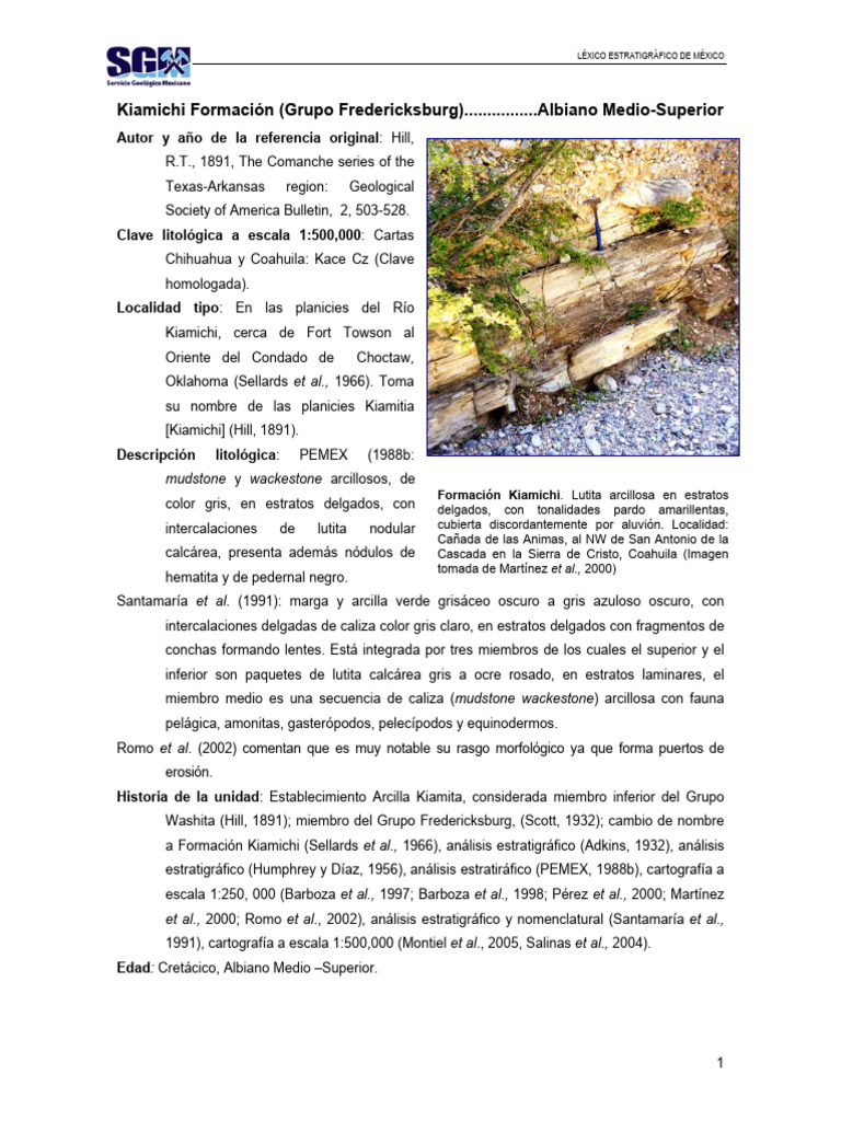 Formación Kiamichi: Estratigrafía y Litología | PDF | Geología ...