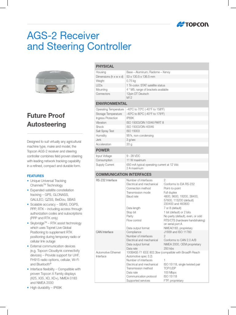 Topcon AGS-2-OEM 7010-2328 EnUS Dat | PDF | Telecommunications ...
