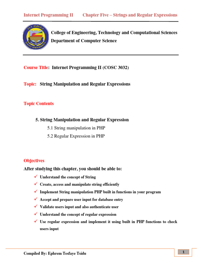 PHP Strings & Regex Guide | PDF | Regular Expression | String (Computer Science)