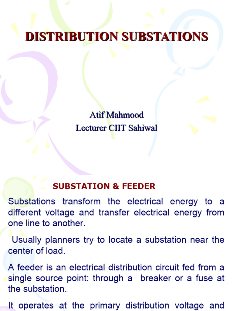 Lec 8 DISTRIBUTION SUBSTATIONS | PDF | Electrical Substation | Relay