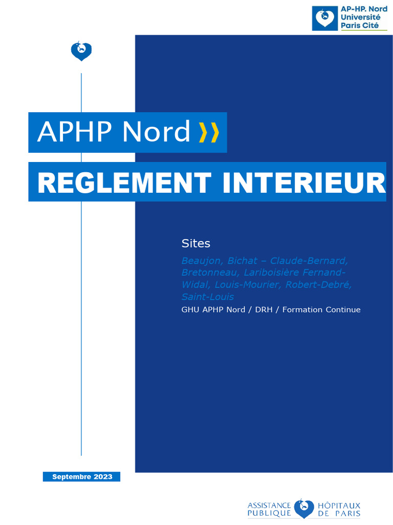 Règlement Intérieur APHP Nord | PDF