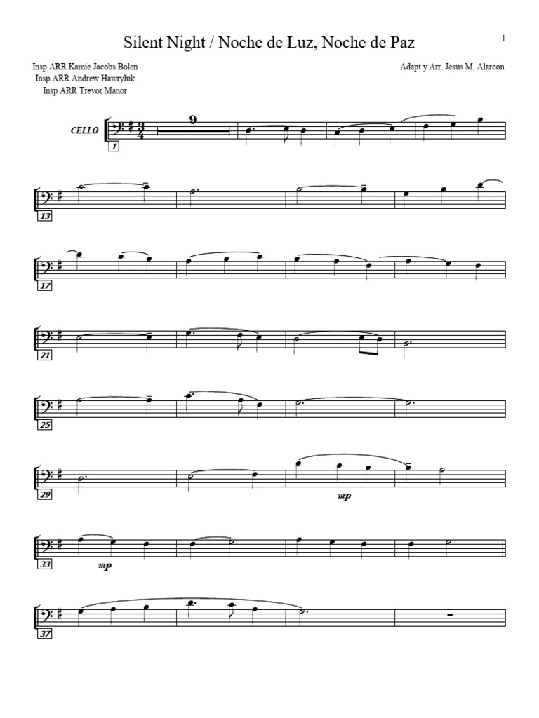 Silent Night Jmah Cello | PDF
