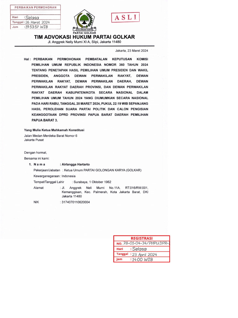 Permohonan Diregistrasi - 3667 - 4053 - Perbaikan Permohonan - 3667 - 3803 - 154-01 Perbaikkan ...