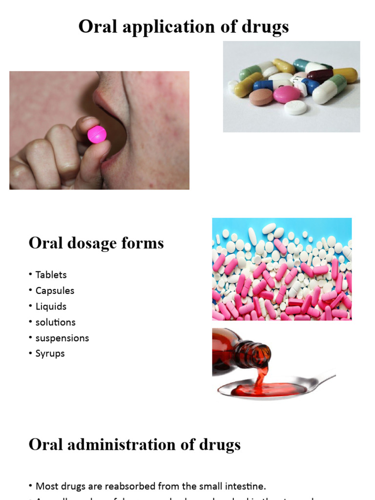 Oral Application of Drugs, SB | PDF | Clinical Medicine | Pharmacy
