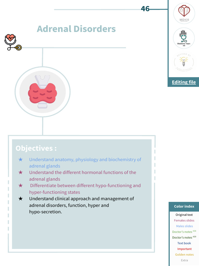 L46 - Adrenal Disorders | PDF | Adrenal Gland | Cortisol