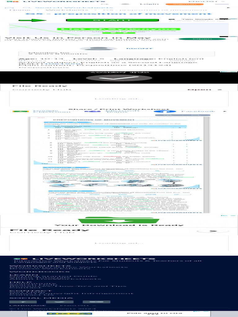 G5 - Preposition of Movement Worksheet Live Worksheets | PDF
