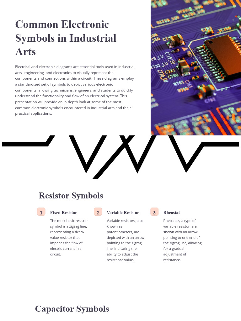Common Electronic Symbols Overview | PDF | Capacitor | Transistor