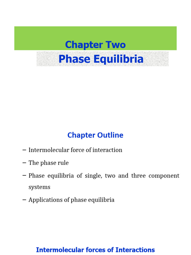 Equilibria | PDF | Intermolecular Force | Phase Rule