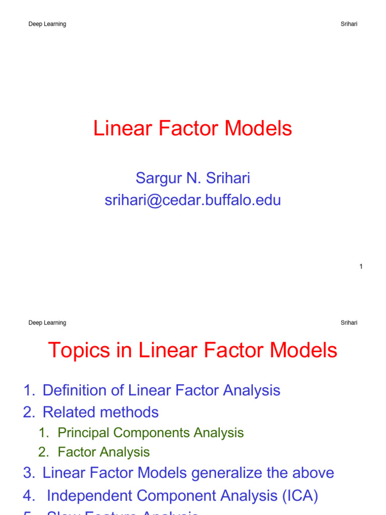 13 LinearFactorModels | PDF | Principal Component Analysis | Factor Analysis