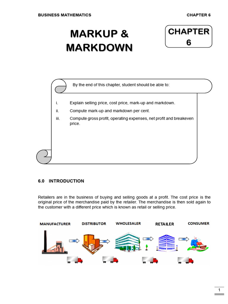 Markup and Markdown | PDF | Cost | Expense