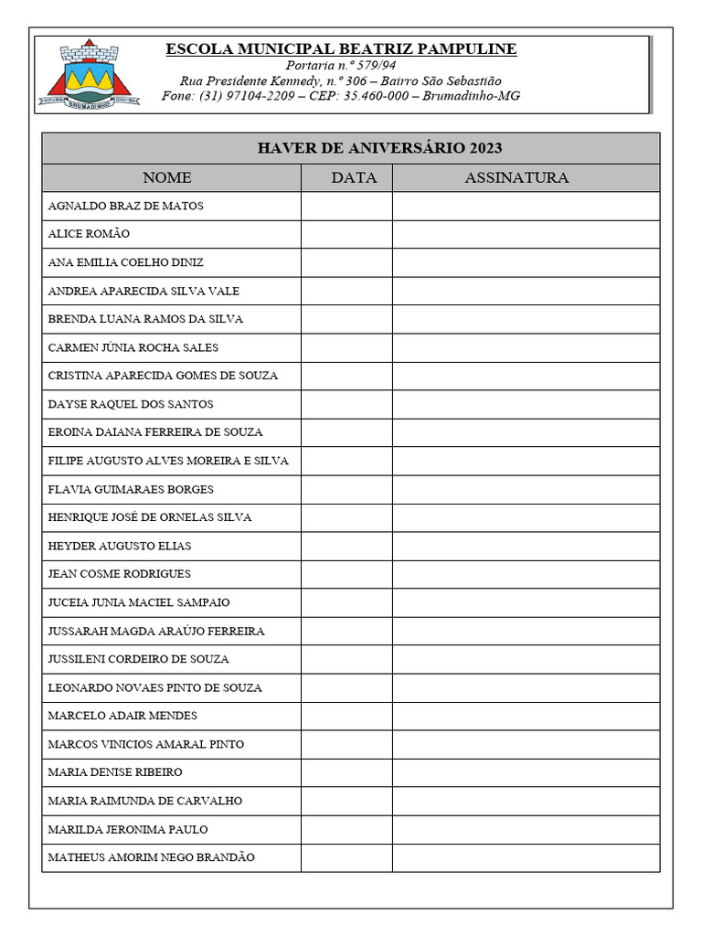 Haver de Aniversário | PDF