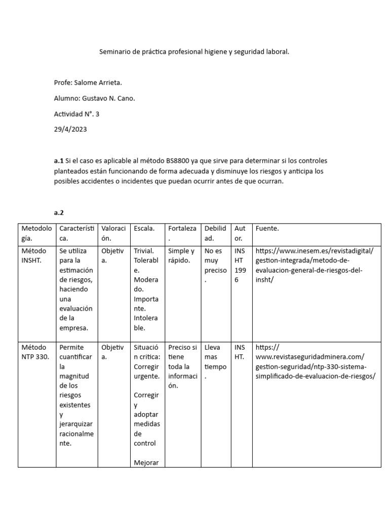 Seminario De Practica Profesional Higiene Y Seguridad Laboral Tp3 Pdf