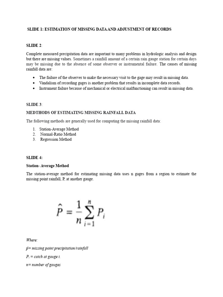 Hydrologic Data Estimation Methods | PDF | Precipitation | Regression Analysis