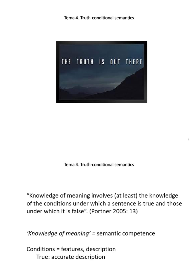 Tema4 - Truth-Conditional Semantics | PDF | Semantics | Logic