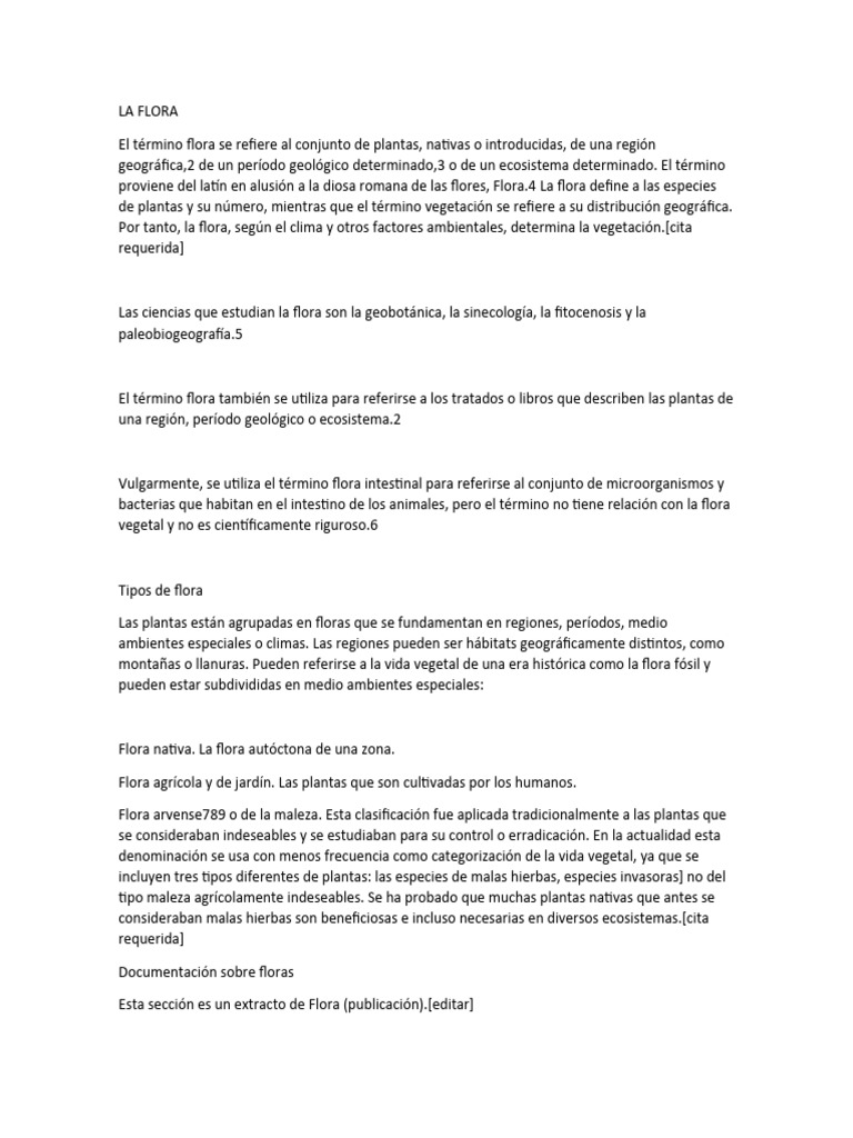 La Flora | PDF | Flora | Botánica