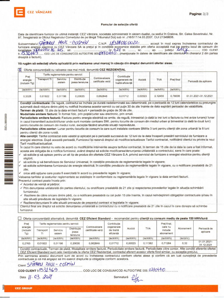 Formular de Selectie 1 | PDF
