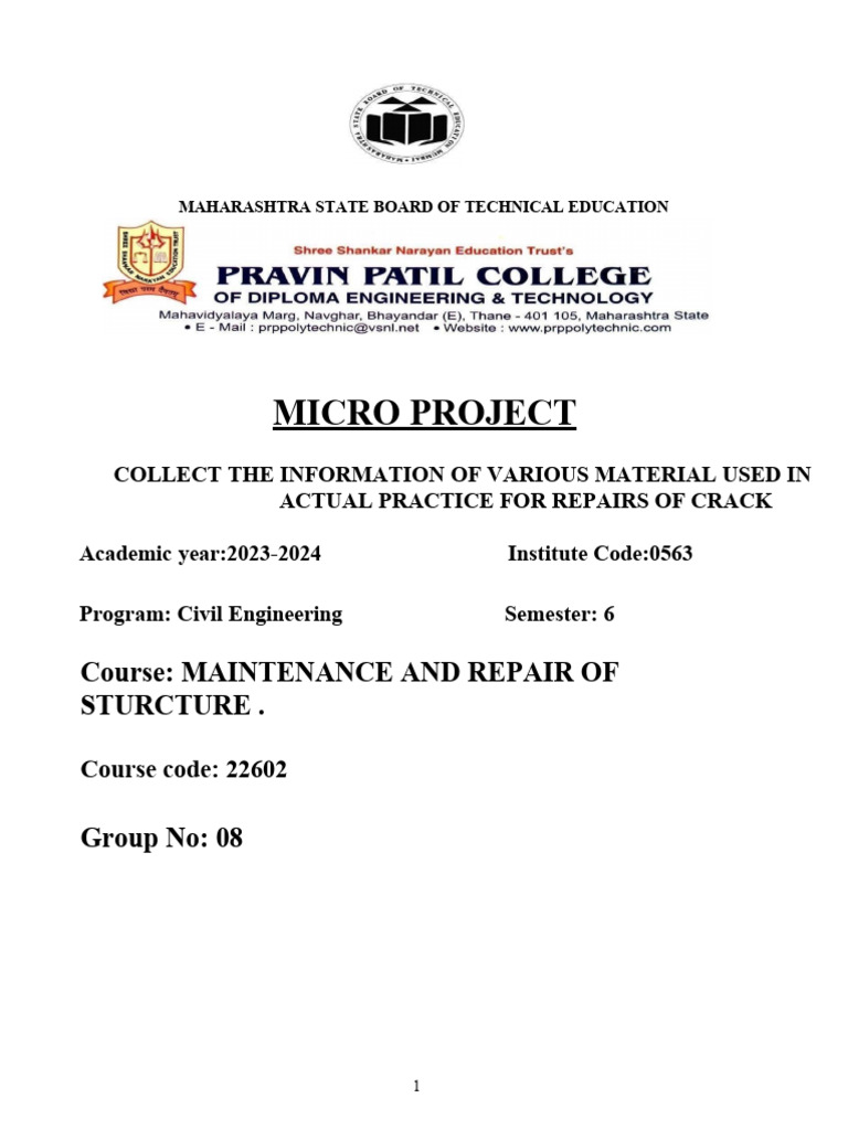 Mrs Microproject | PDF | Concrete | Epoxy