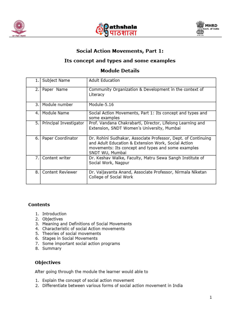 1519897995content Socialactionmovementspart1 | PDF | Social Psychology