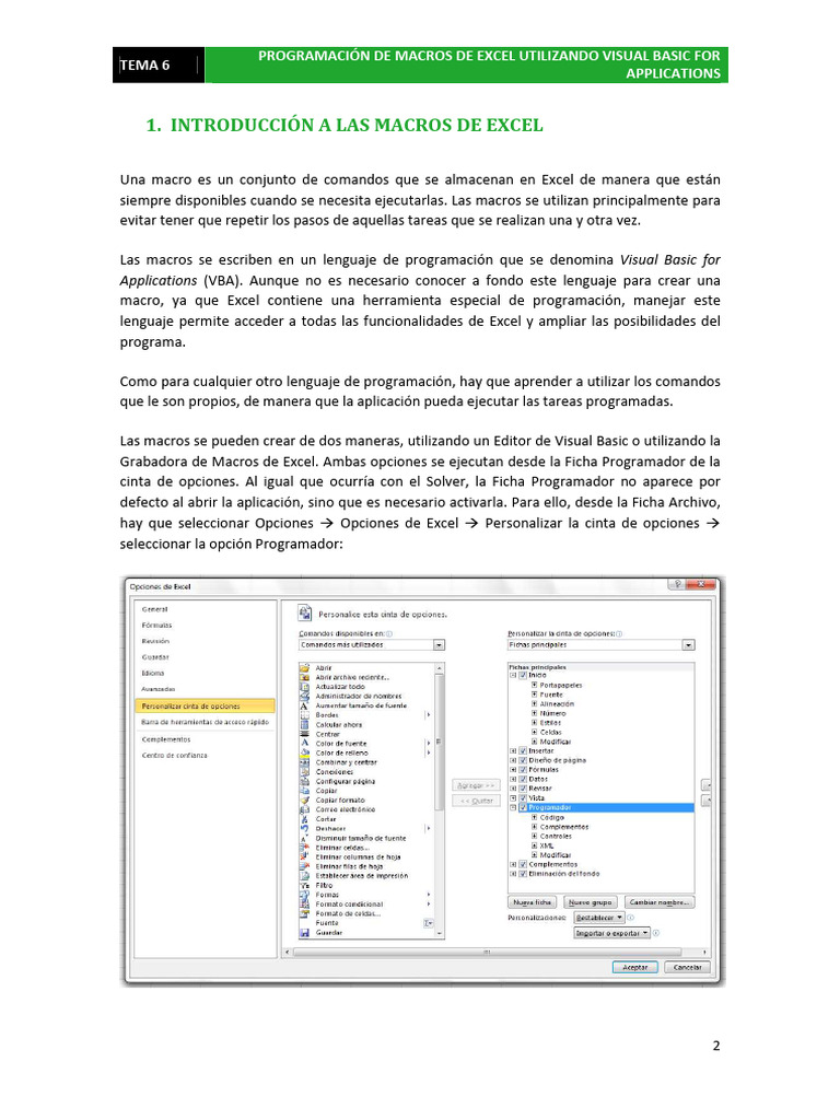 005 Programacion de Macros de Excel Utilizando VBA | PDF | Microsoft Excel | Macro (informática)