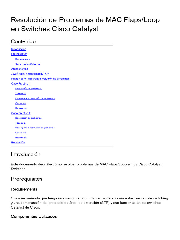 Troubleshoot Mac Flaps Loop On Cisco Cat | PDF | Red de arquitectura ...