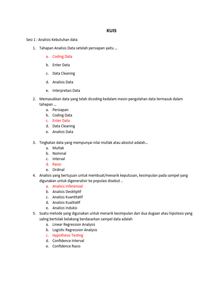 KUIS 5 Sesi | PDF