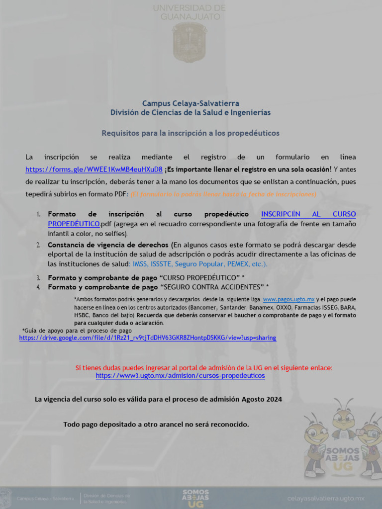 Requisitos Inscripcion Curso Propedeutico Febrero 2024 | PDF