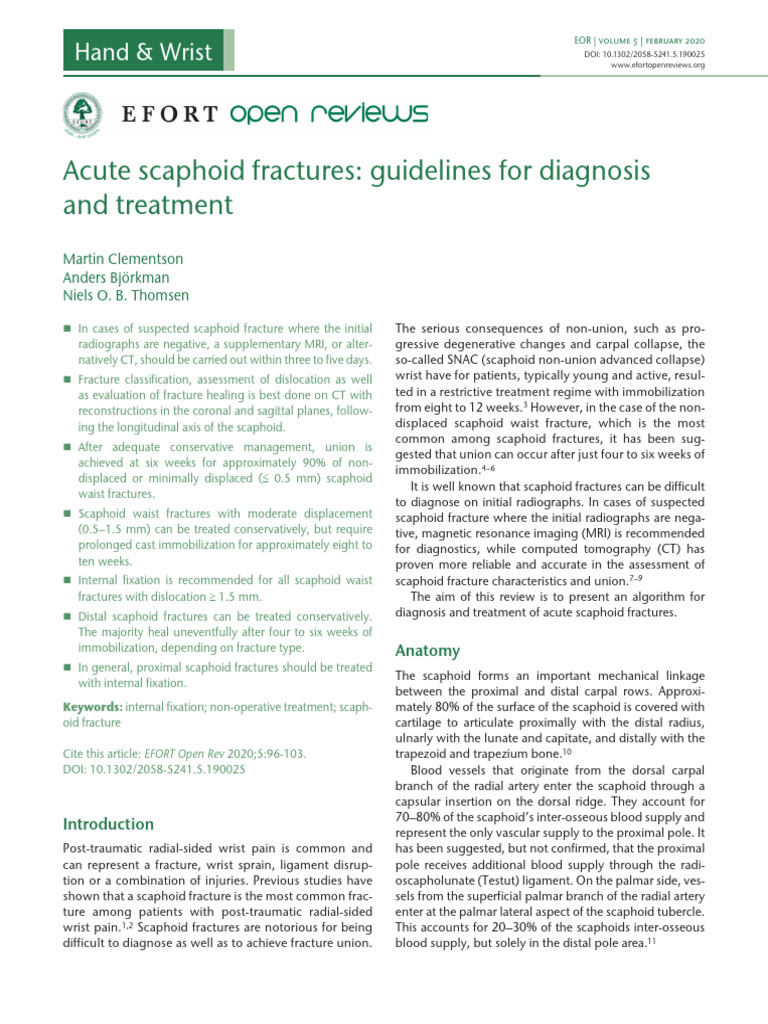 Scaphoid Fractures | PDF | Joints | Limbs (Anatomy)