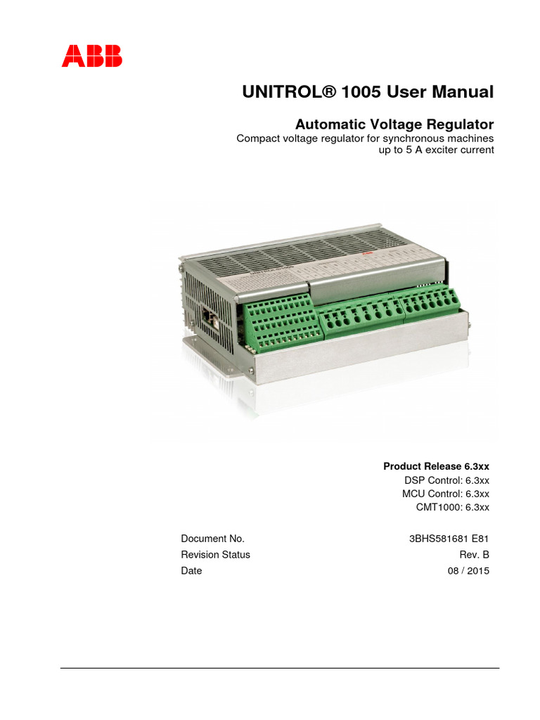 Regulateur Unitrol 1005 (4650) | PDF | Safety | Microcontroller