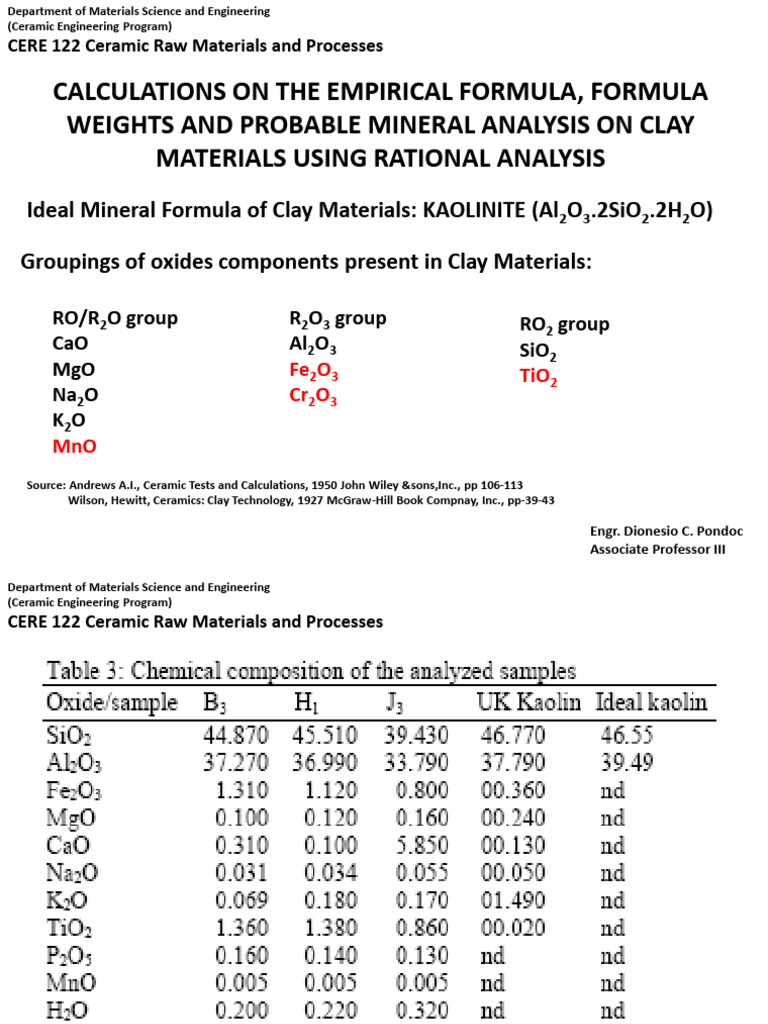 04 CERE 122 Lec 3 | PDF | Silicon Dioxide | Aluminium Oxide