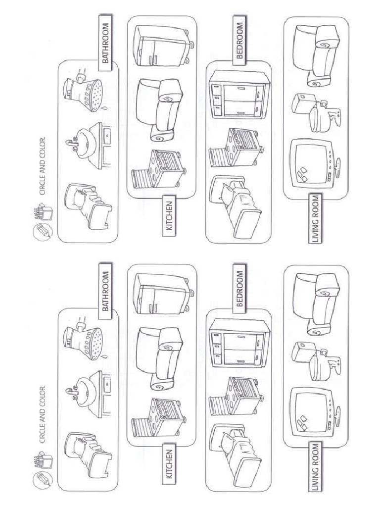 ATIVIDADE INGLES COMODOS DA CASA - Jpeg | PDF