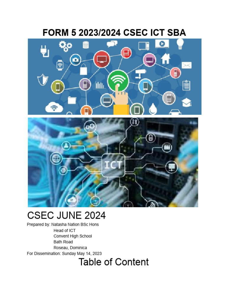 ICT SBA Requirement and Rubric Sheet - 2024 | Download Free PDF ...