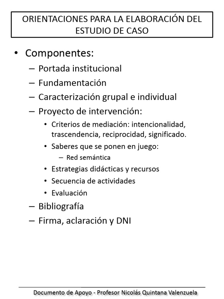 Orientaciones para La Elaboracion Del Estudio de Caso | PDF | Maestros | Enseñando