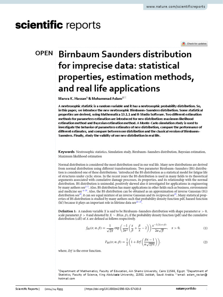 Birnbaum Saunders Distribution For Imprecise Data Statistical Properties Estimation Methods