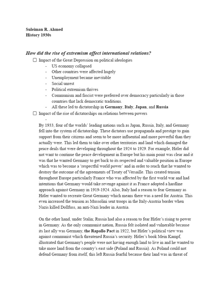 Suleiman R. Ahmed - History 1930s | PDF | Adolf Hitler | Nazi Germany