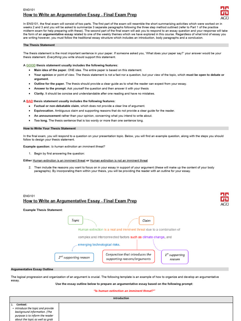 ENG101 Final Exam Guide | Download Free PDF | Essays | Argument