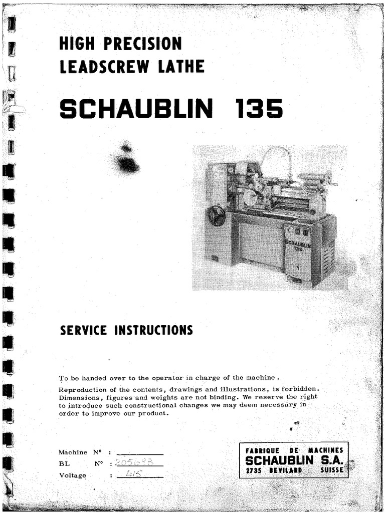 Schaublin 135 | PDF