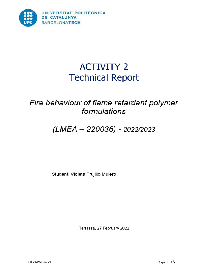 ACTIVITY2 VioletaTrujillo | PDF | Fires | Copolymer
