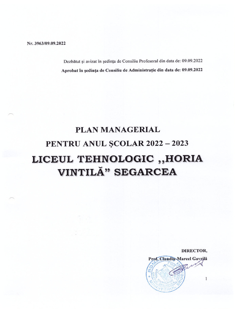Plan Managerial 2022 2023 | PDF