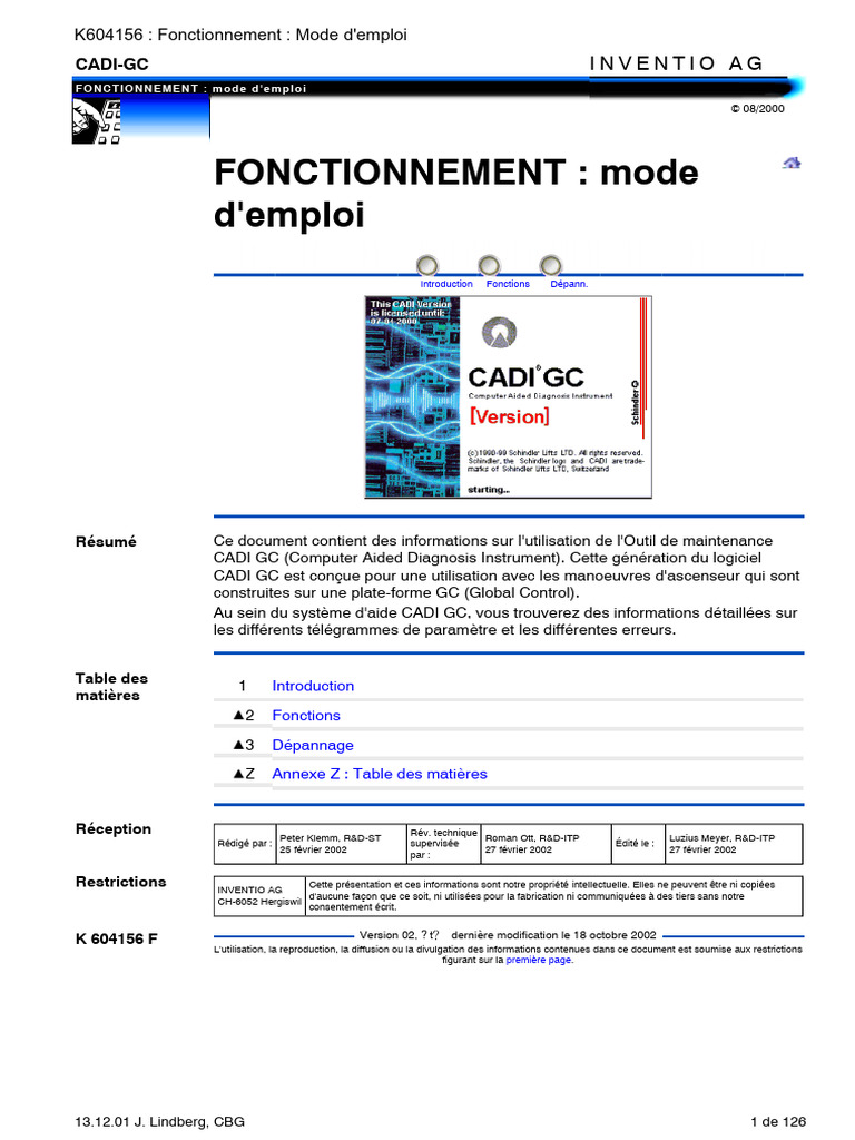 Mode d'emploi du logiciel CADI-GC | PDF | Application | Démarrage d'un ...